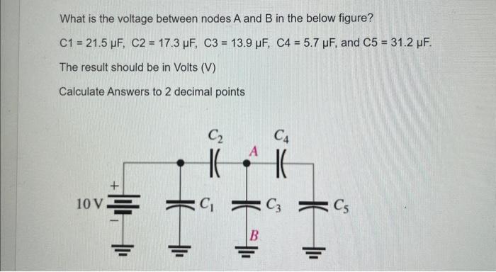 Solved What is the voltage between nodes A and B in the | Chegg.com