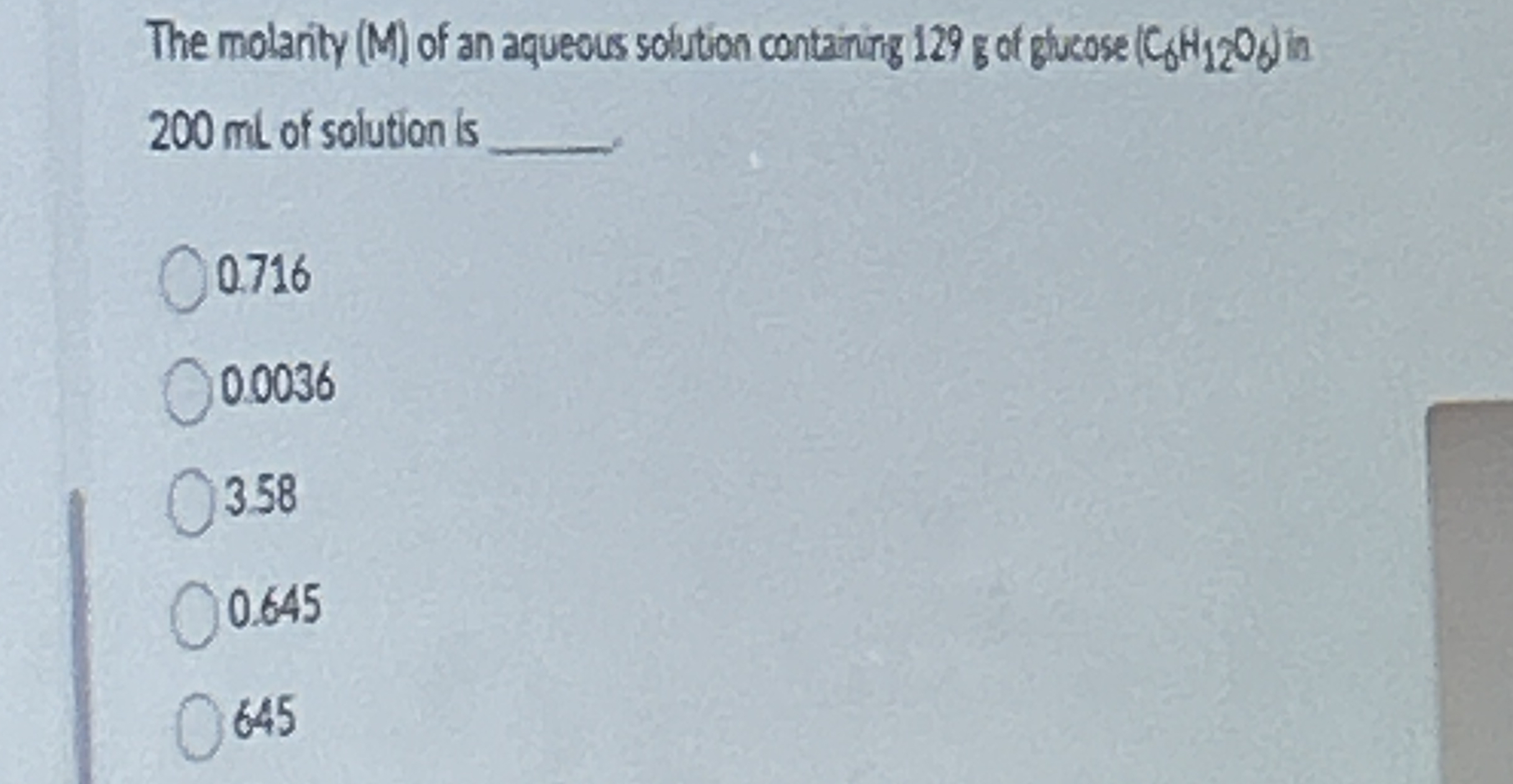 Solved The molarity (M) ﻿of an aqueous solution containing | Chegg.com
