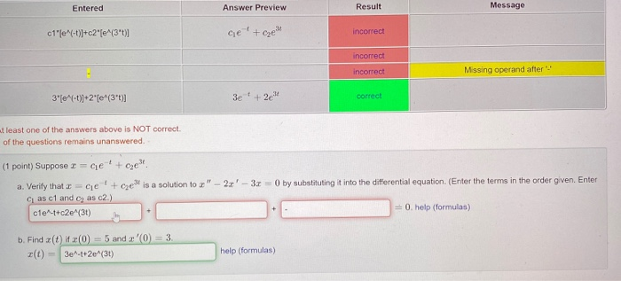 Solved Entered Answer Preview Result Message | Chegg.com