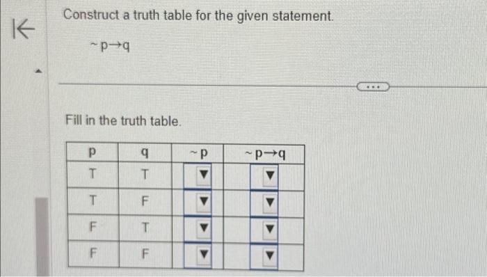 Solved K Construct a truth table for the given statement. | Chegg.com