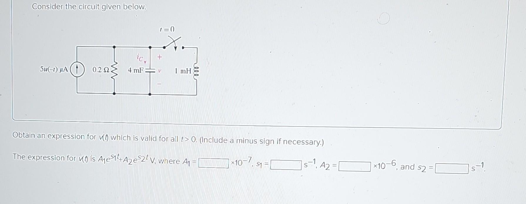 Solved Consider the circuit given below. Obtain an | Chegg.com