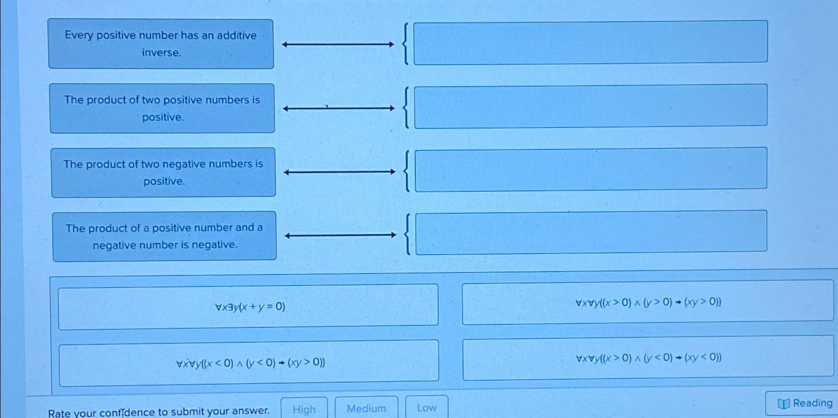 Solved Every positive number has an additive inverse.The | Chegg.com