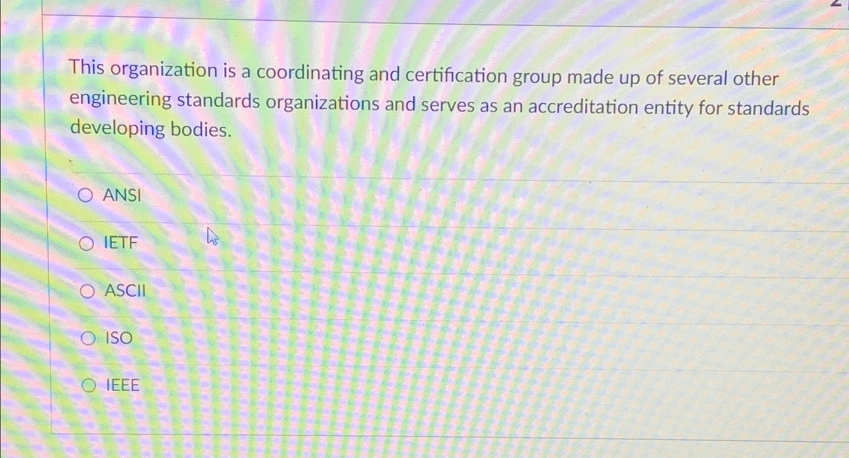 Solved This organization is a coordinating and certification | Chegg.com
