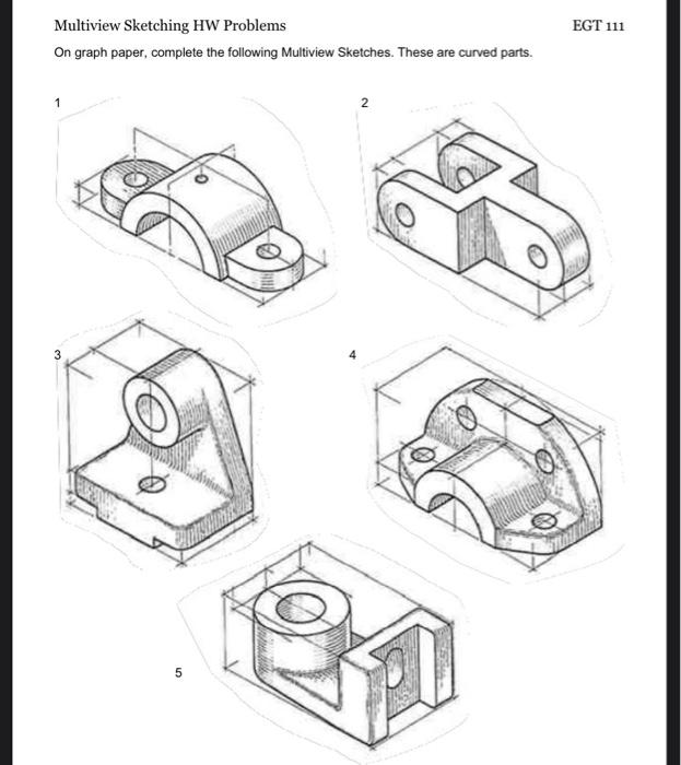 Solved Multiview Sketching HW Problems | Chegg.com