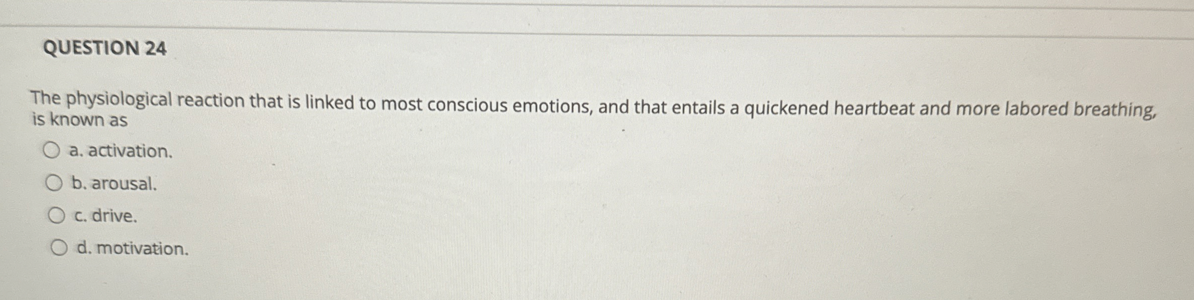 Solved QUESTION 24The physiological reaction that is linked | Chegg.com