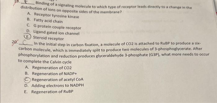Solved Binding of a signaling molecule to which type of | Chegg.com