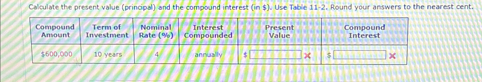 Solved Calculate the present value (principal) ﻿and the | Chegg.com