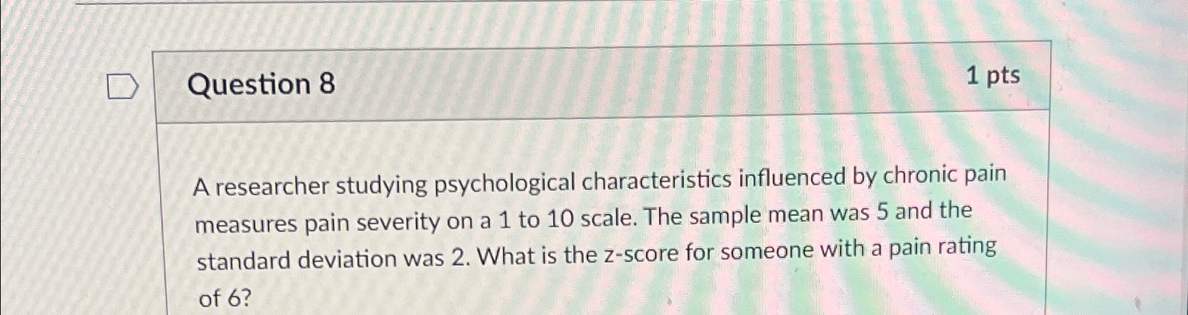 Solved Question 81 ﻿ptsA researcher studying psychological | Chegg.com