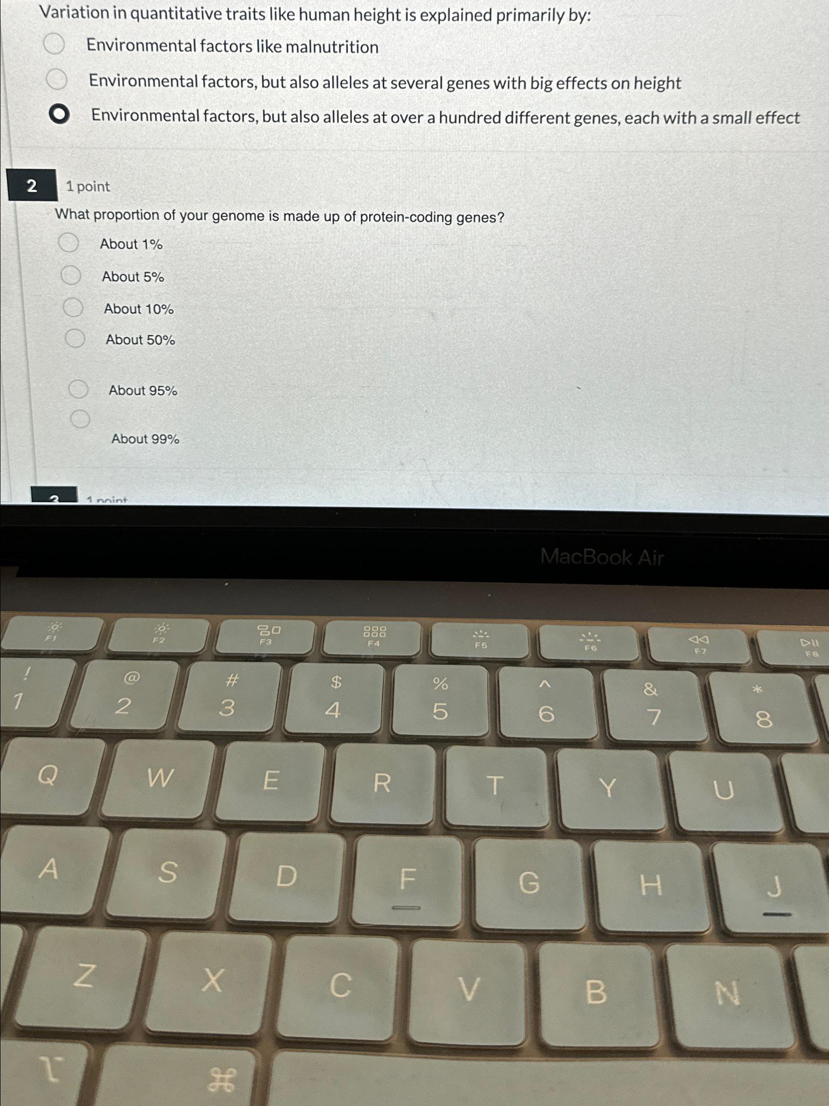 Solved Variation in quantitative traits like human height is | Chegg.com