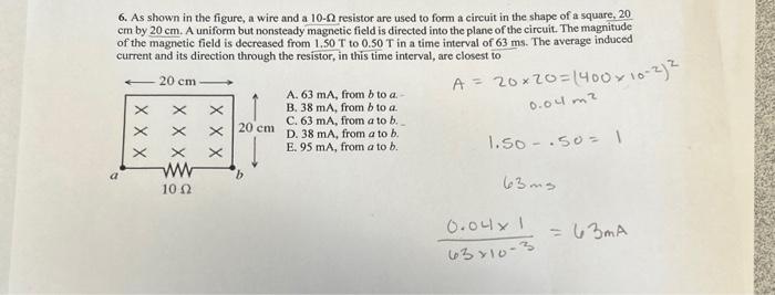 Solved 6. As shown in the figure, a wire and a 10- \\( | Chegg.com