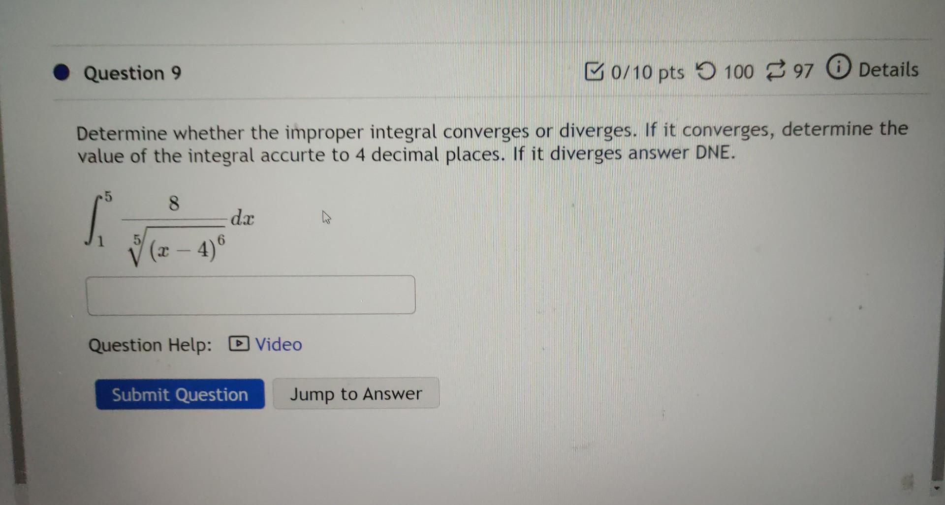Solved Determine whether the improper integral converges or | Chegg.com