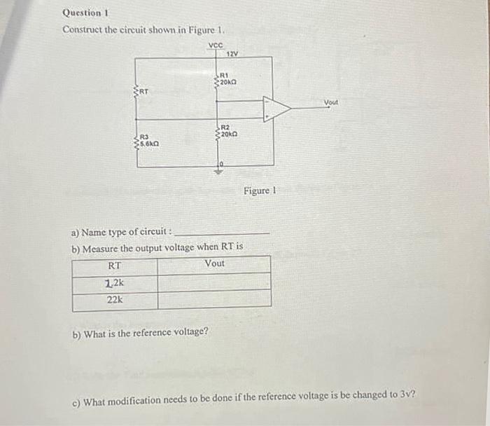 Solved Construct the circuit shown in Figure 1. Figure 1 a) | Chegg.com