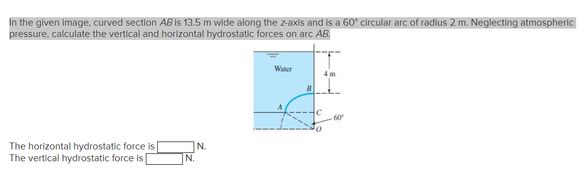 Solved In the given image, curved section AB ﻿is 13.5m ﻿wide | Chegg.com