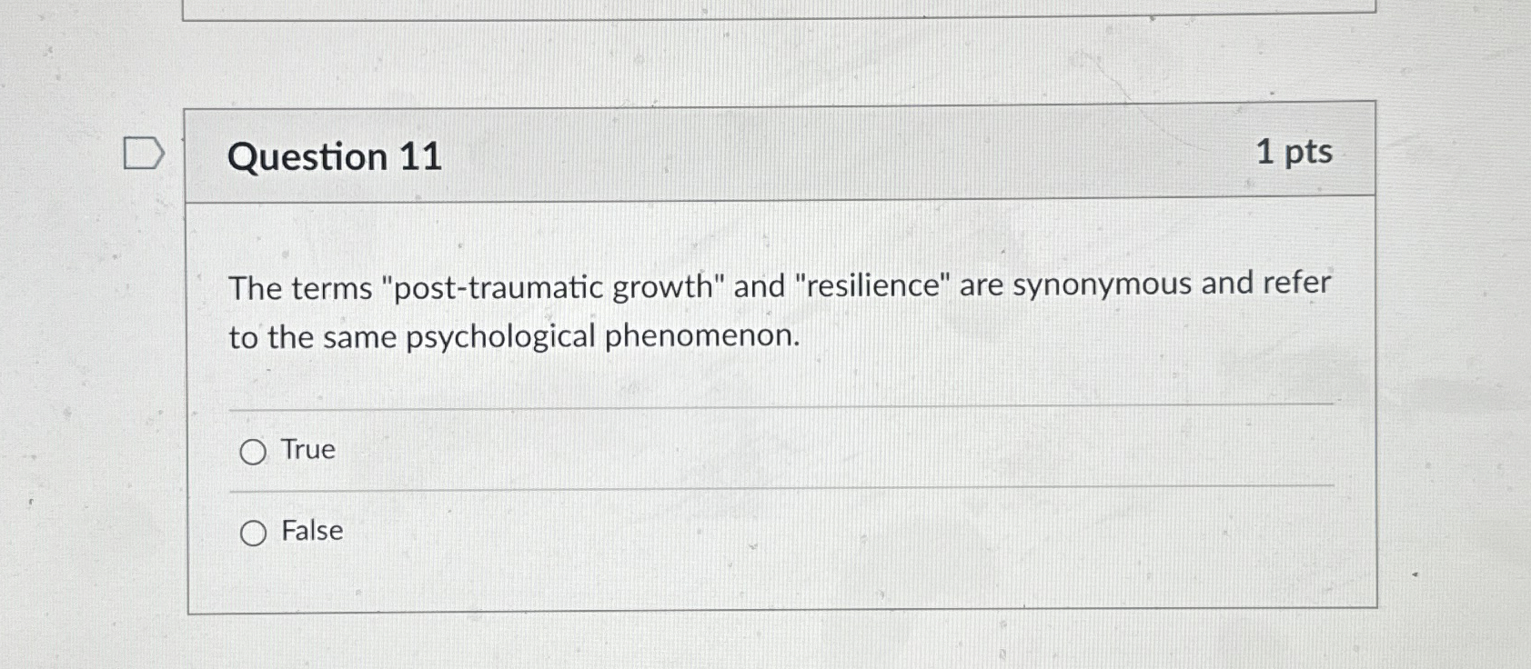 Solved Question 111 ﻿ptsThe terms "post-traumatic growth" | Chegg.com
