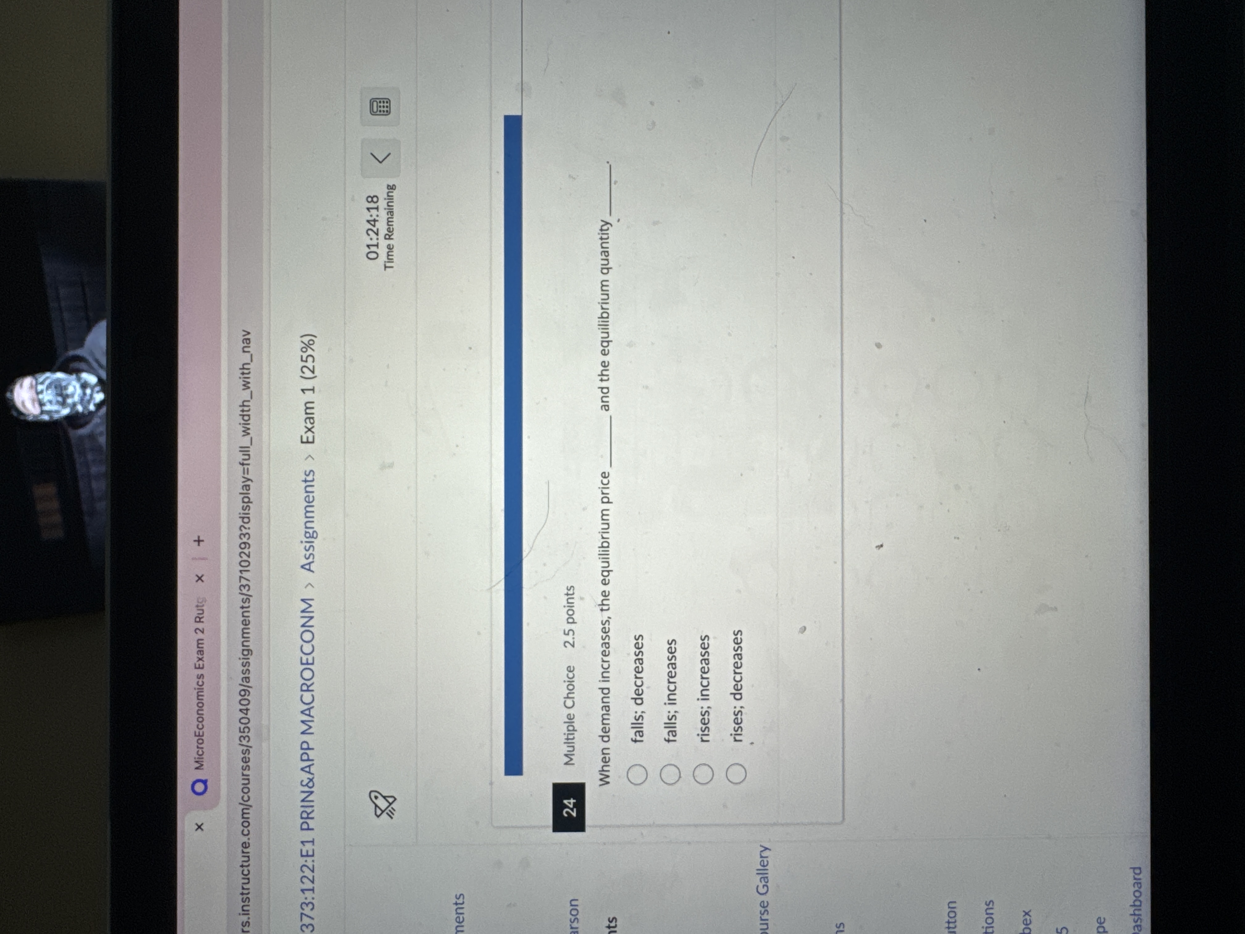 Solved 24Multiple Choice2.5 ﻿pointsWhen demand increases, | Chegg.com