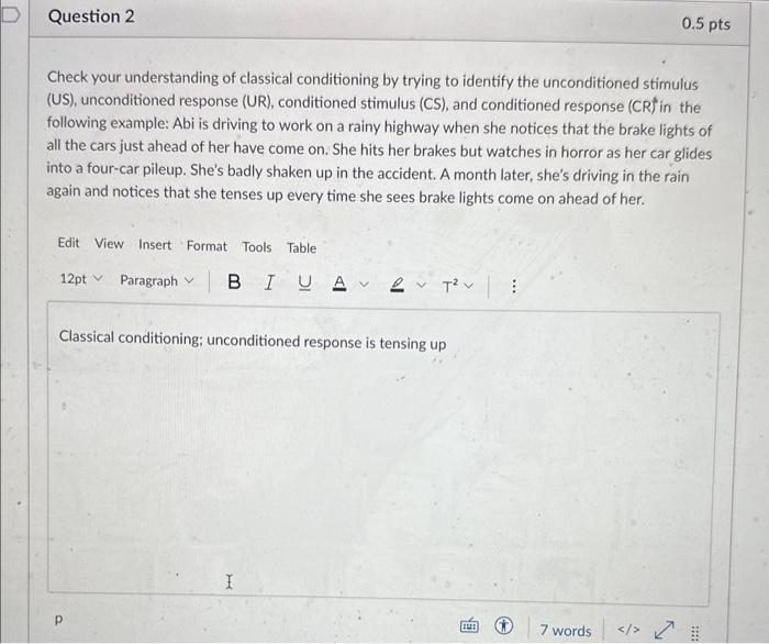 Solved Check your understanding of classical conditioning by | Chegg.com