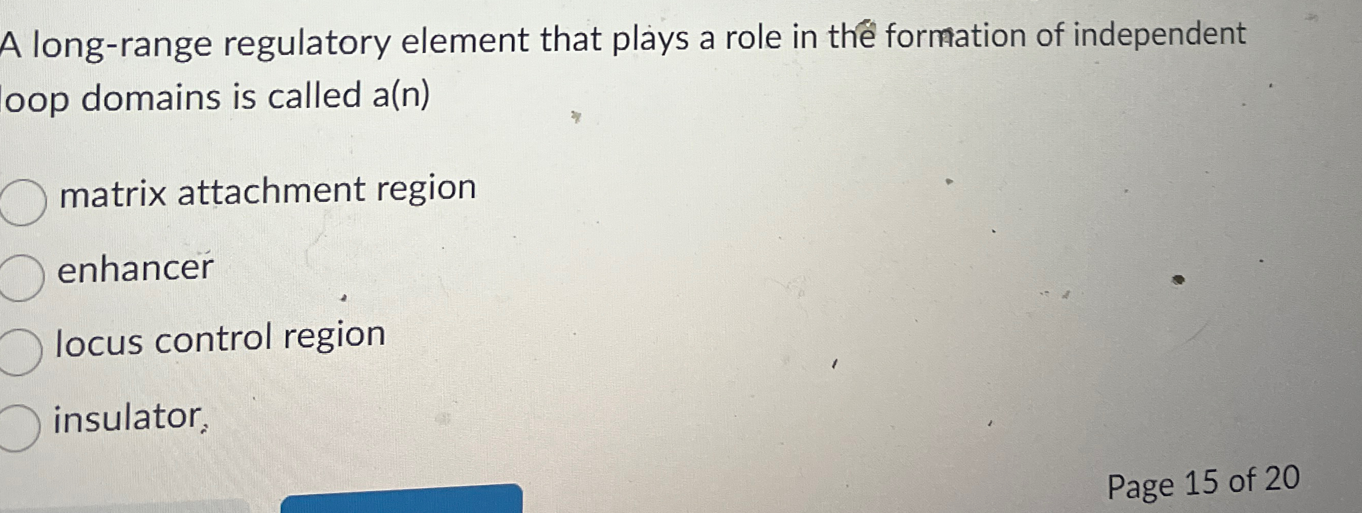 Solved A long-range regulatory element that plays a role in | Chegg.com