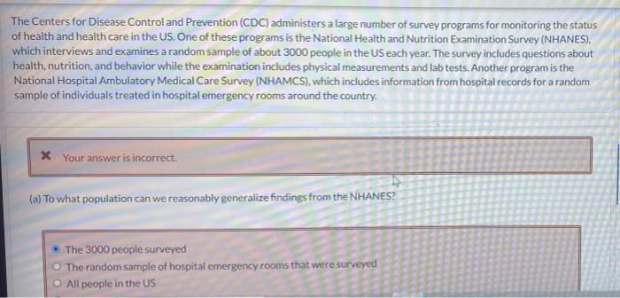 Solved The Centers for Disease Control and Prevention (CDC) | Chegg.com