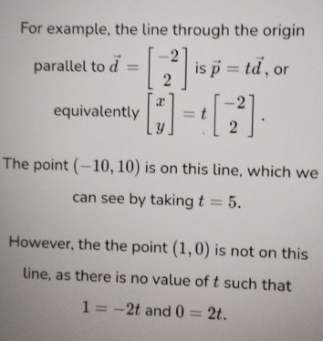 Solved For example, the line through the origin parallel to | Chegg.com