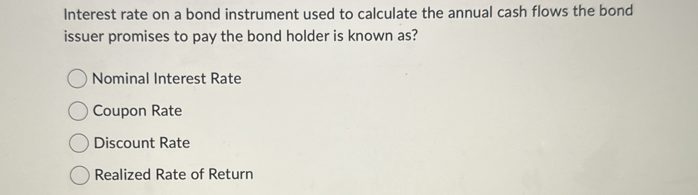 Solved Interest rate on a bond instrument used to calculate | Chegg.com