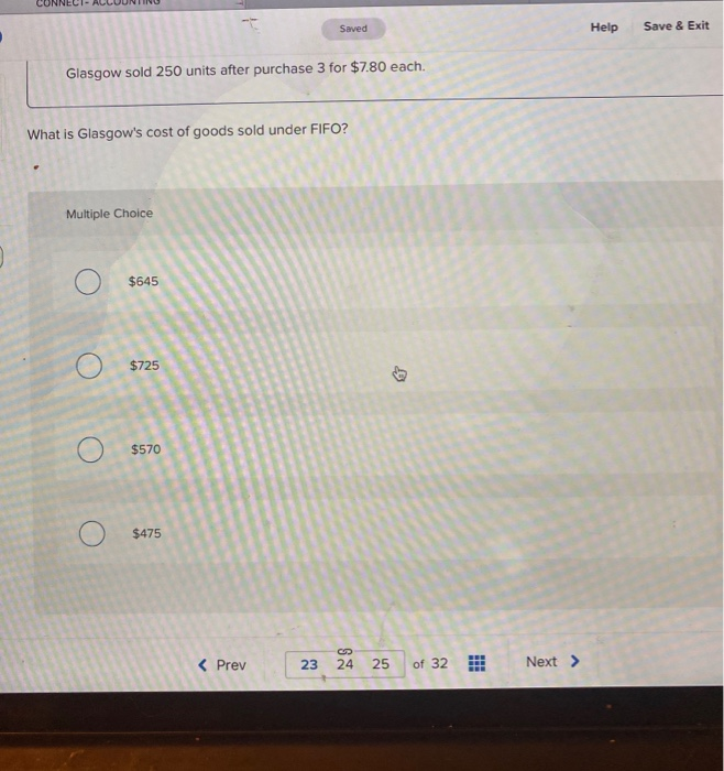 Solved Saved Help Save & Exit Sub Glasgow Enterprises | Chegg.com