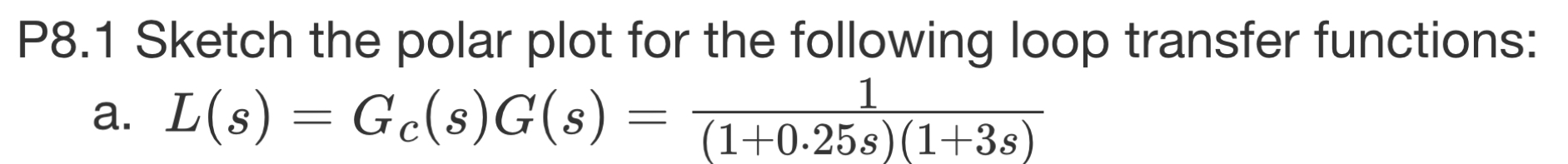 Solved P8.1 ﻿Sketch the polar plot for the following loop | Chegg.com