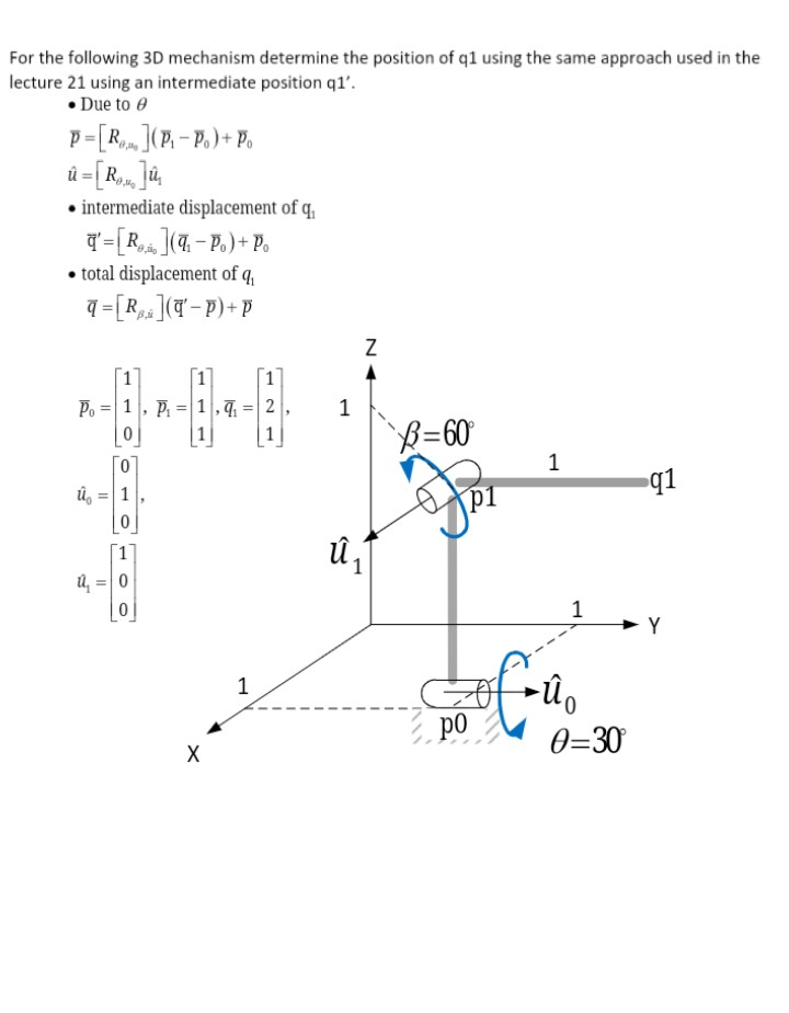 For the following 3D mechanism determine the position | Chegg.com