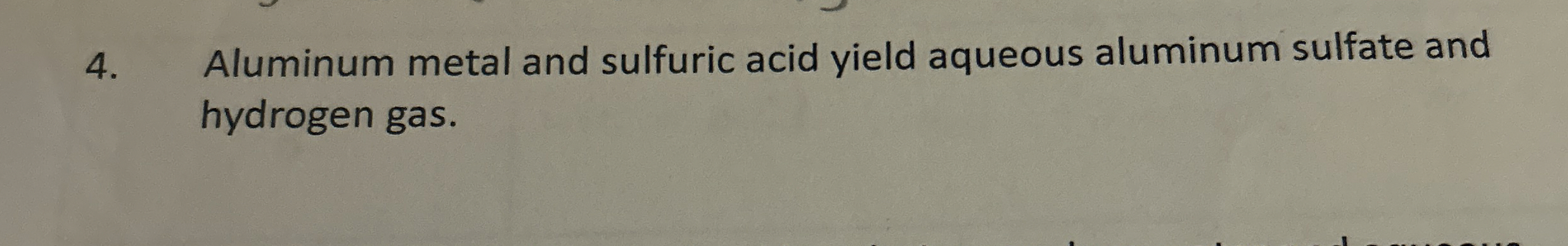 Solved Aluminum metal and sulfuric acid yield aqueous | Chegg.com