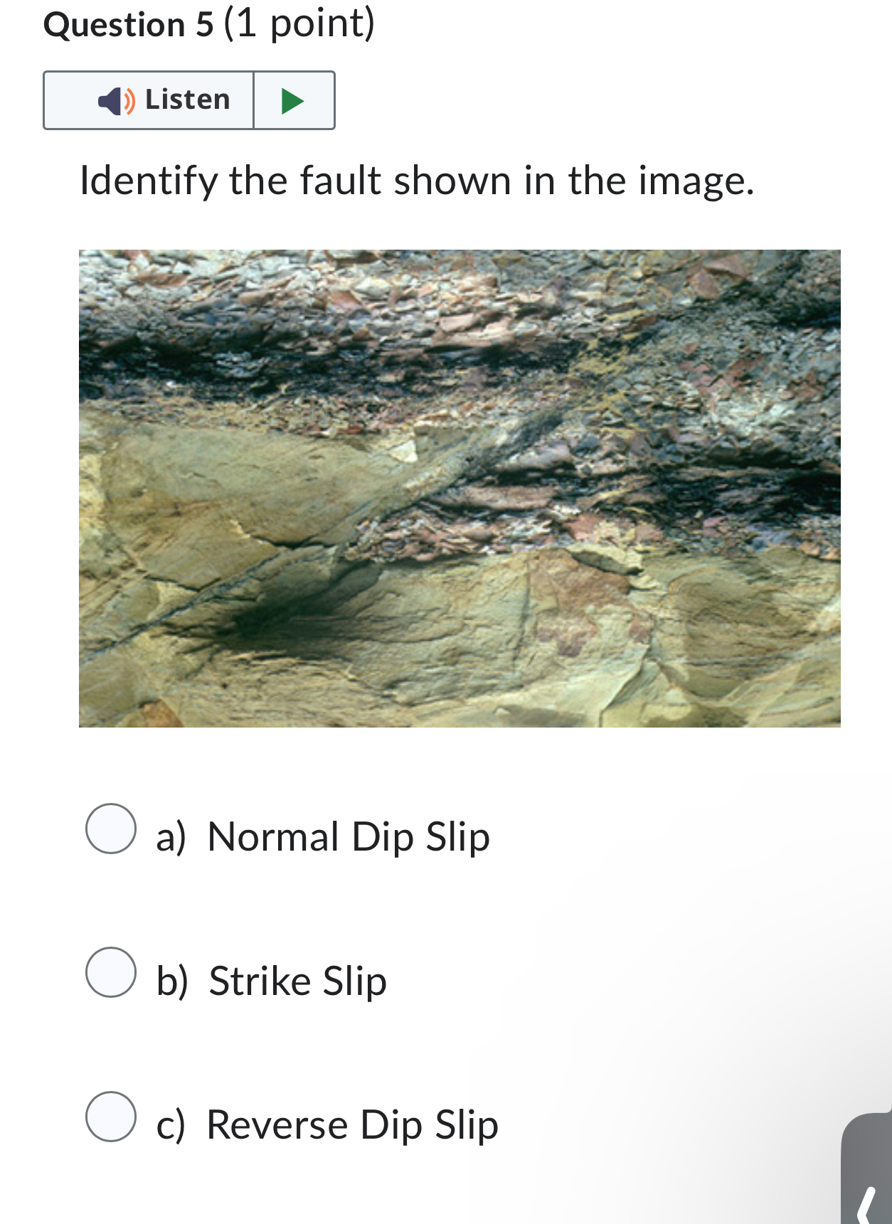 Solved Question 5 (1 ﻿point)Identify the fault shown in the | Chegg.com