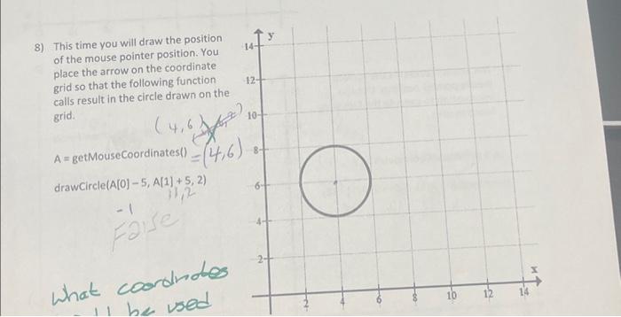 Solved 8) This time you will draw the position of the mouse | Chegg.com