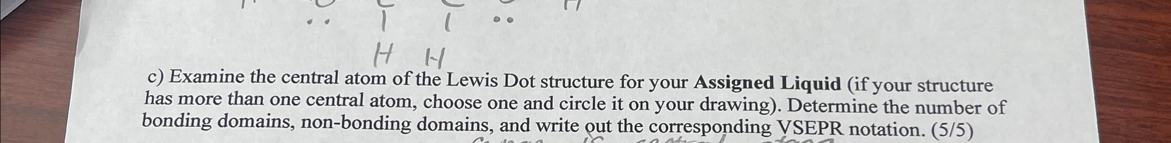c) ﻿Examine the central atom of the Lewis Dot | Chegg.com