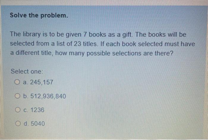 Solved Use the multiplication principle to solve the | Chegg.com
