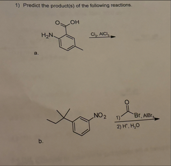 Solved Predict the product(s) ﻿of the following | Chegg.com