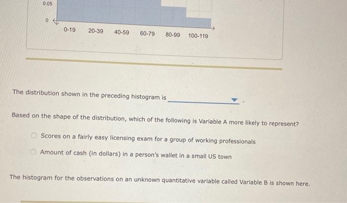 Solved The histogram for the data collected on a | Chegg.com