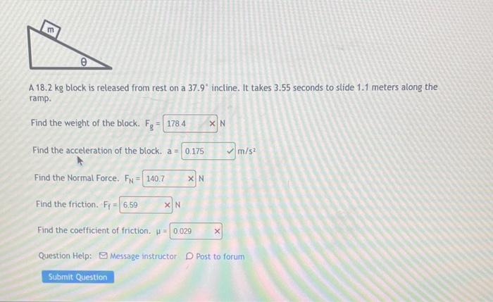 Solved A 18.2 kg block is released from rest on a 37.9∘ | Chegg.com