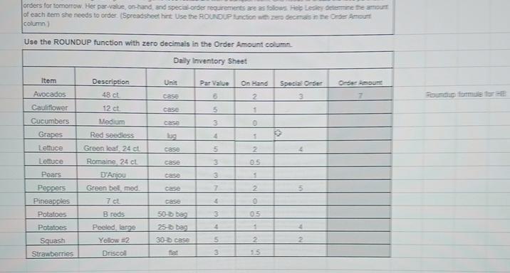 Solved cotumnUse the ROUNDUP function with zero decimals in | Chegg.com