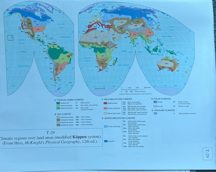 Solved EXERCISE 26 PROBLEMS-PART I Using the global map of | Chegg.com