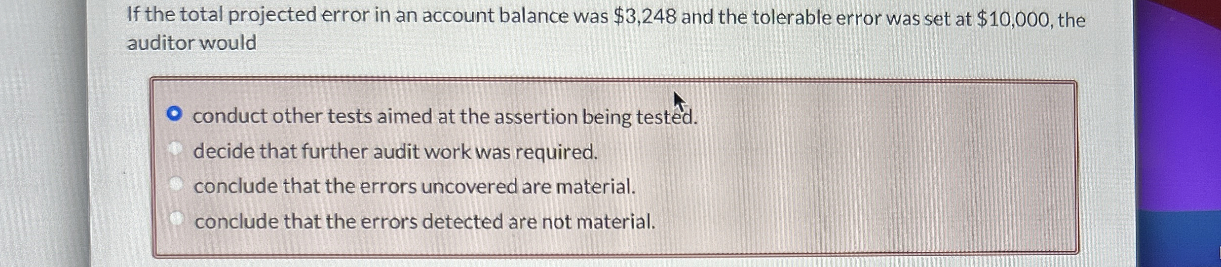 Solved If the total projected error in an account balance | Chegg.com
