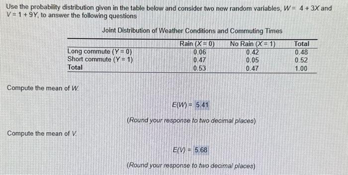 Solved Use the probability distribution given in the table | Chegg.com