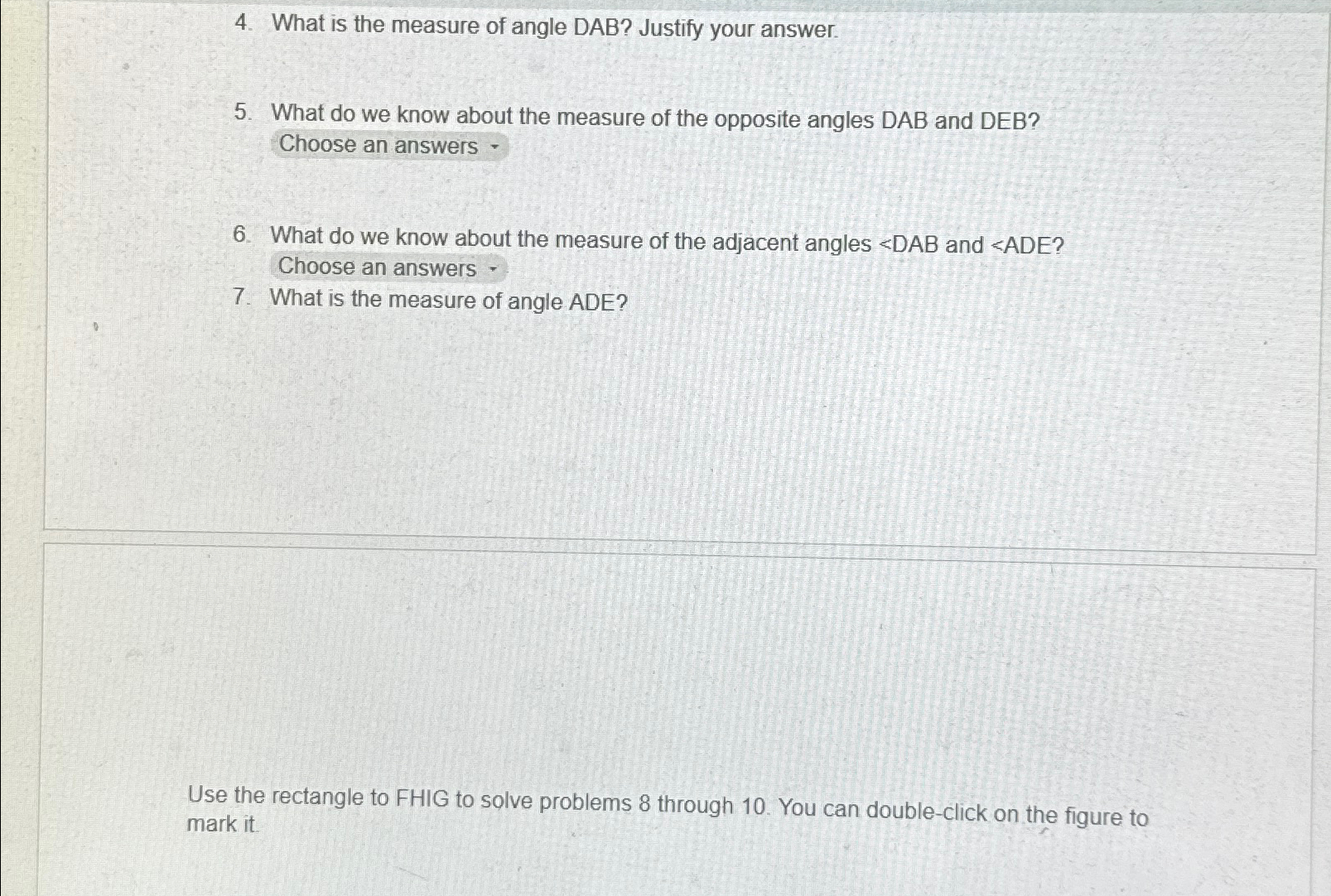 Solved What is the measure of angle DAB? Justify your | Chegg.com