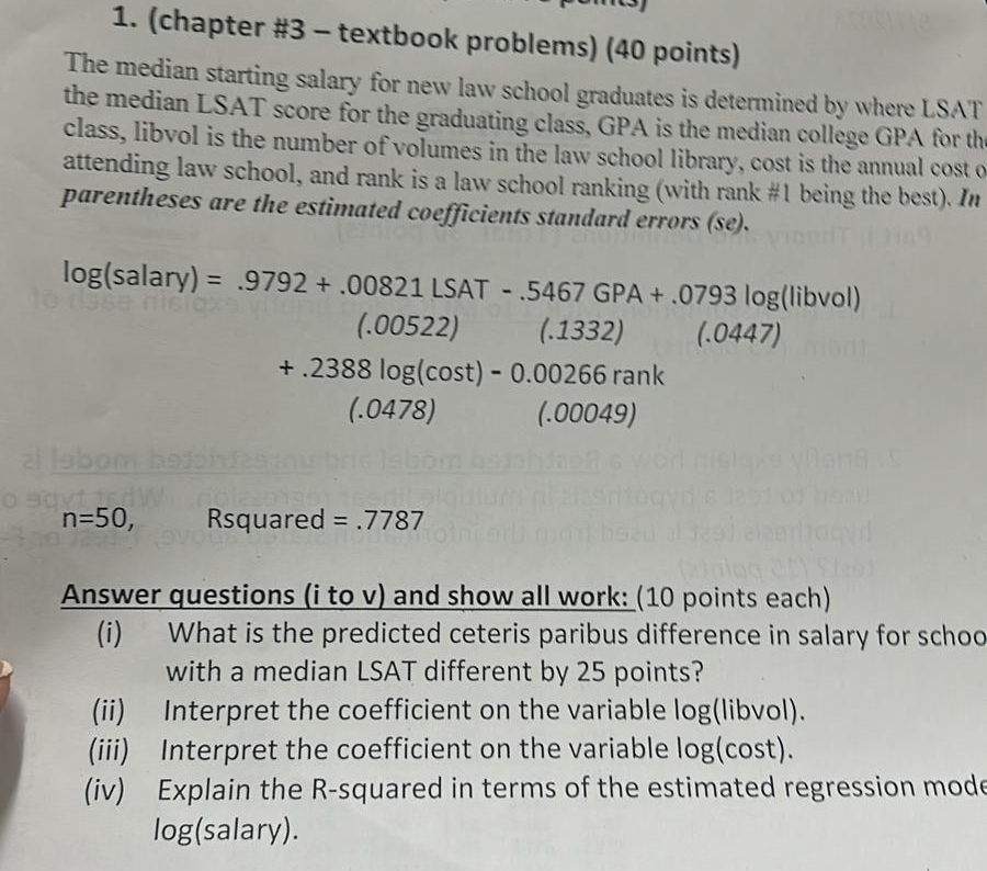 Solved (chapter #3 - ﻿textbook problems) ( 40 ﻿points)The | Chegg.com