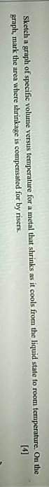 Solved Sketch a graph of specific volume versus temperature | Chegg.com