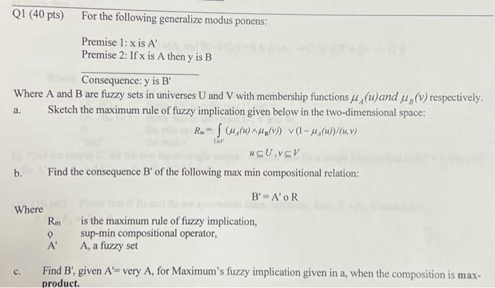 Solved Where A and B are fuzzy sets in universes U and V | Chegg.com