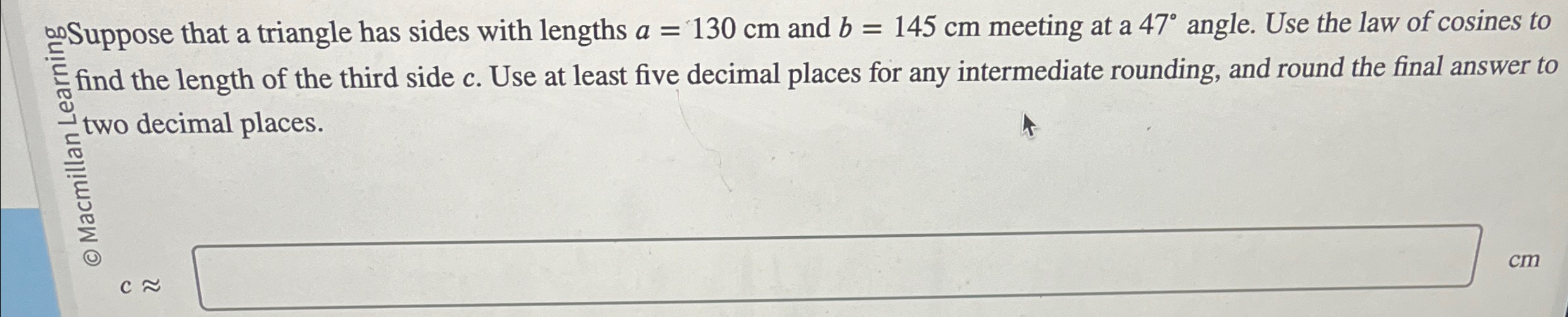 Solved ?Σ∞ ﻿Suppose that a triangle has sides with lengths | Chegg.com