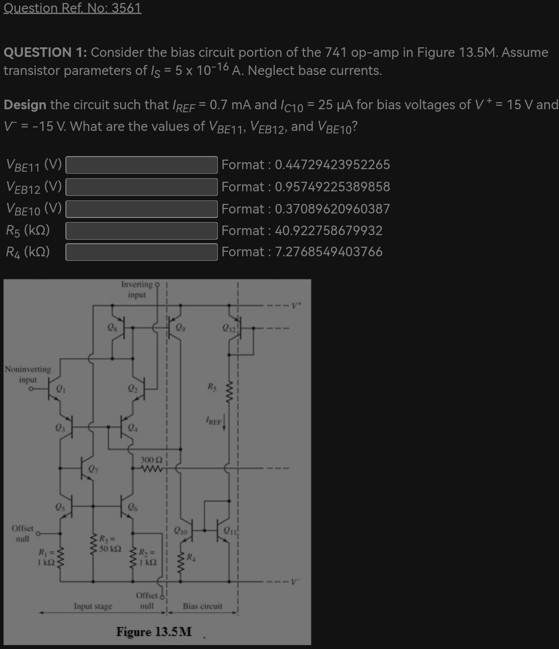 Solved Question Ref. No: 3561QUESTION 1: Consider the bias | Chegg.com