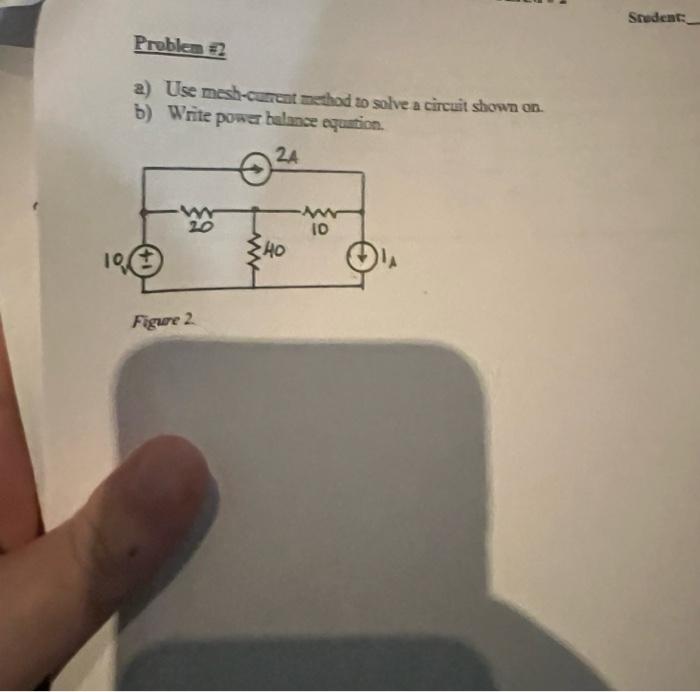 Solved Problem #2 a) Use mesh-current method to solve a | Chegg.com