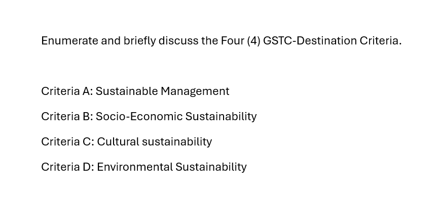 Enumerate and briefly discuss the Four (4) | Chegg.com