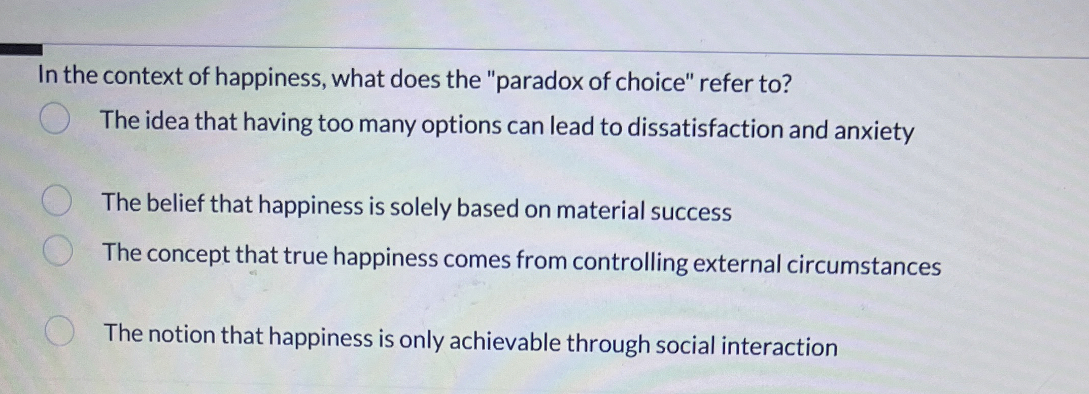 Solved In the context of happiness, what does the "paradox | Chegg.com