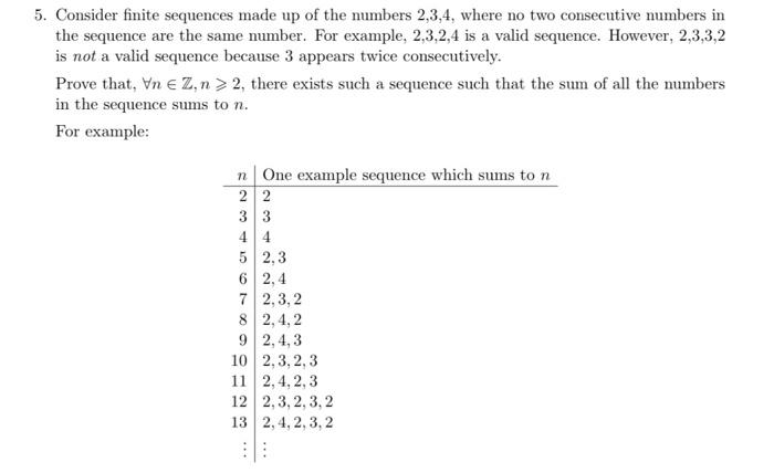 Solved 5. Consider finite sequences made up of the numbers | Chegg.com