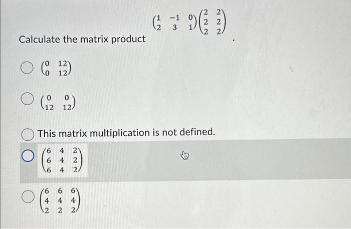 Solved Calculate the matrix product O C ( 12 ) (1212) 2 ( | Chegg.com
